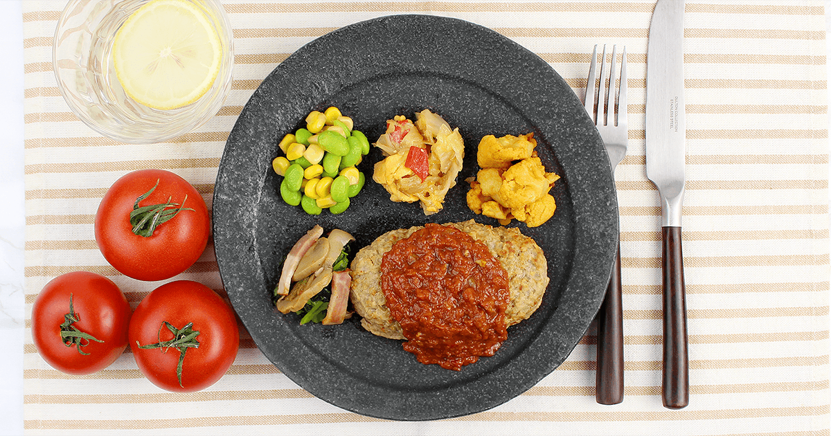 トマトデミハンバーグ｜【nosh-ナッシュ】ヘルシー・糖質に配慮した食事宅配サイト