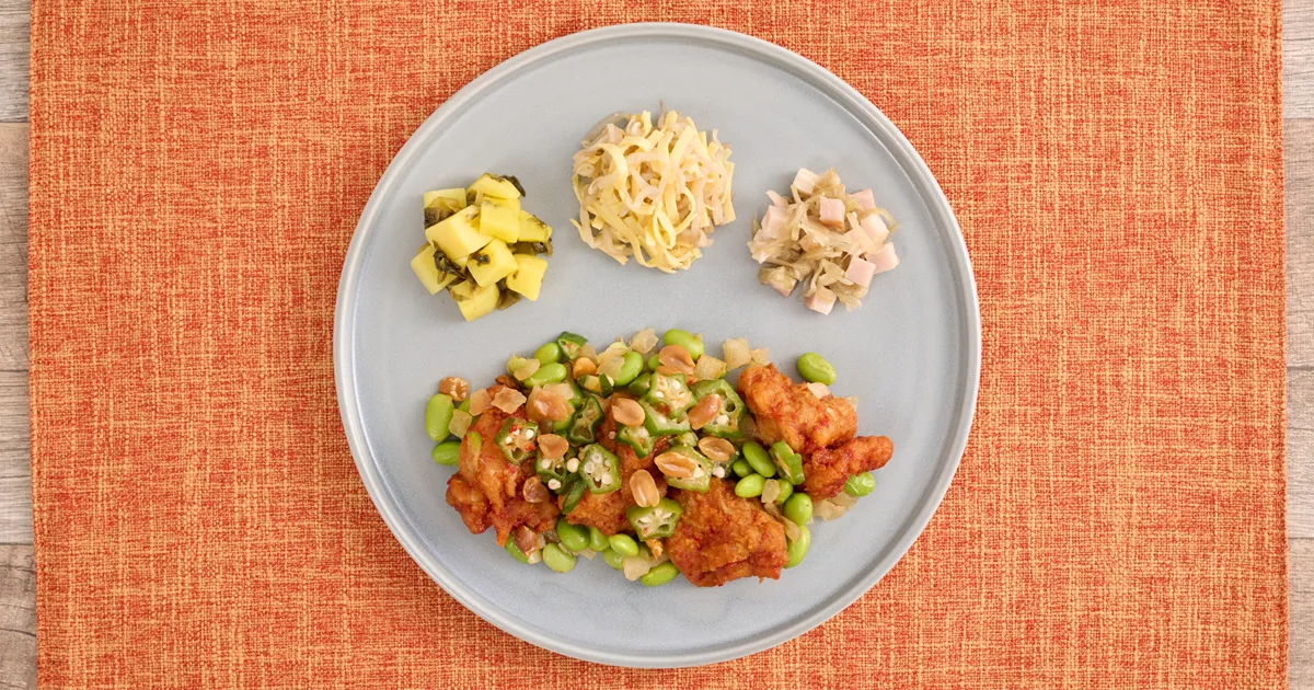 トマトヤンニョム〜夏野菜添え〜｜【nosh-ナッシュ】